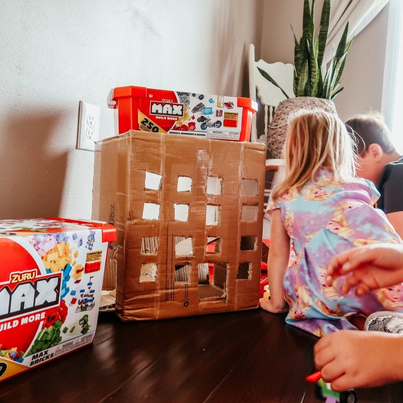 Cardboard box building with building blocks - The Southerly Magnolia