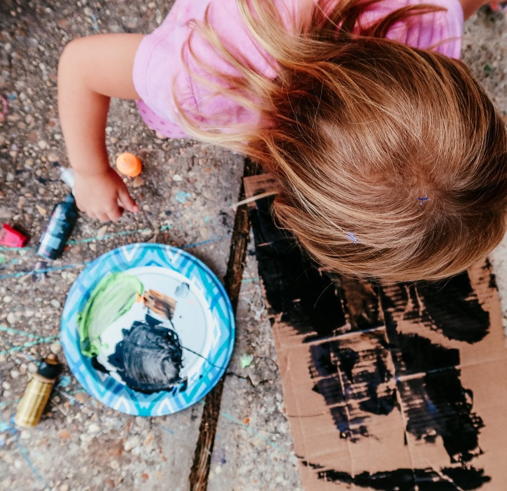 painting the cardboard - The Southerly Magnolia