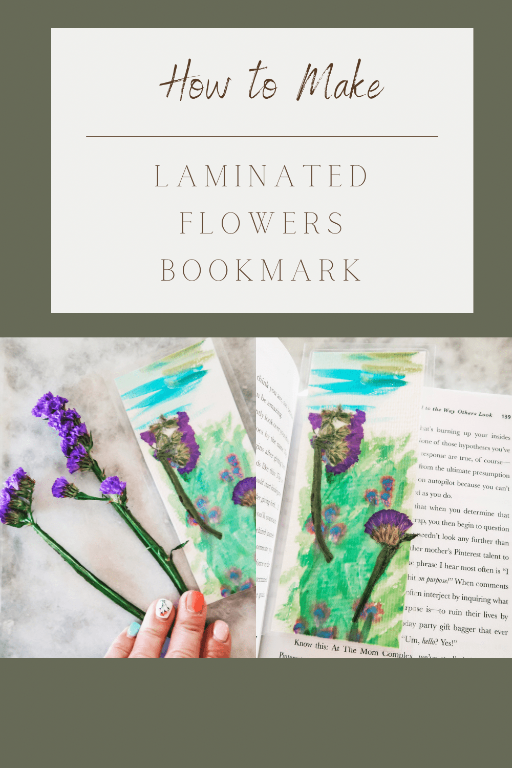 How to Make Laminated Flowers Bookmark - The Southerly Magnolia