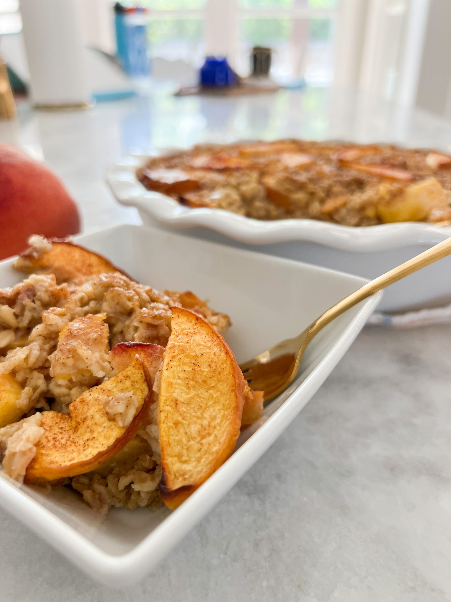 Simple Baked Peach Oatmeal - The Southerly Magnolia